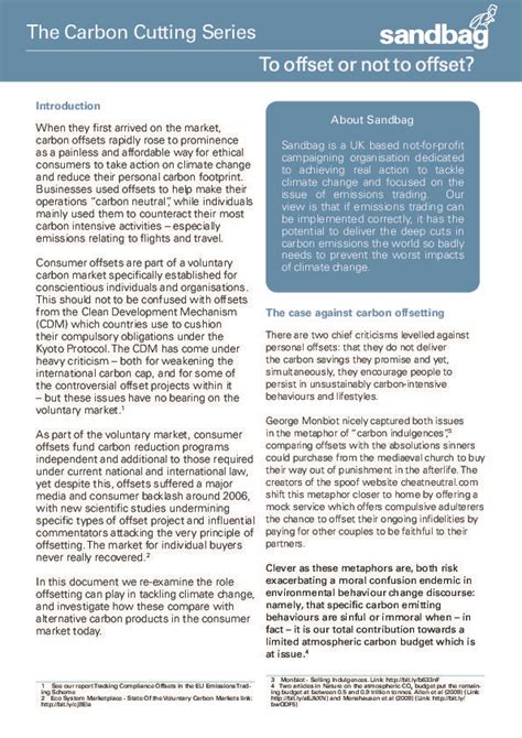 To Offset Or Not To Offset Sandbag