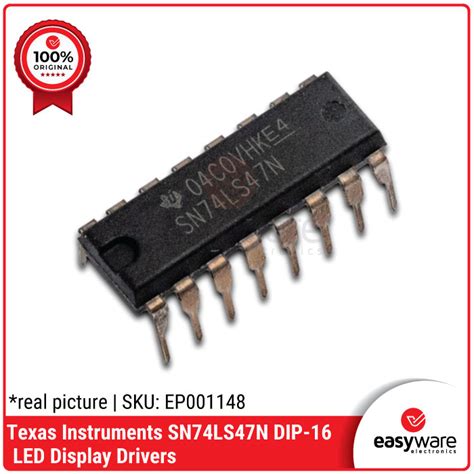 Jual IC SN74LS47N DIP 16 74LS47 SN 74LS47 N LED Display Drivers Shopee Indonesia