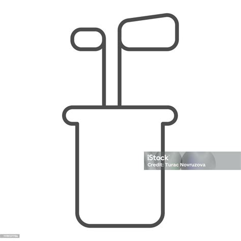 골프 클럽 얇은 라인 아이콘입니다 골프 장비 벡터 그림 흰색에 격리 골프 개요 스타일 디자인 웹 및 응용 프로그램을 위해 설계 Eps 10 10에 대한 스톡 벡터 아트 및