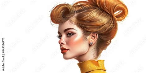 Hairstyle Beehive A Figure With A Beehive Hairstyle Representing The Popular Hairstyle Of