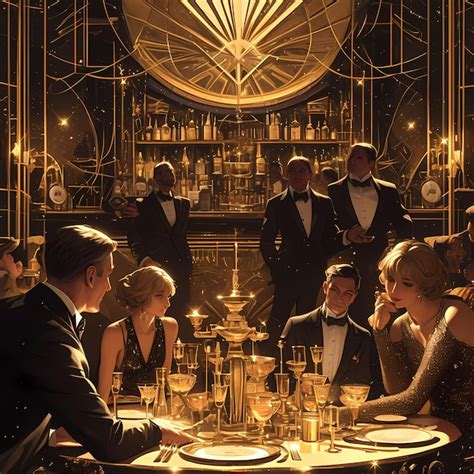 Premium Photo Art Deco Glamour Elegant Cocktail Party Scene