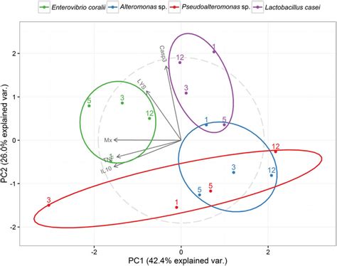 A Biplot Of The First Two Components Of Principal Component Analyses
