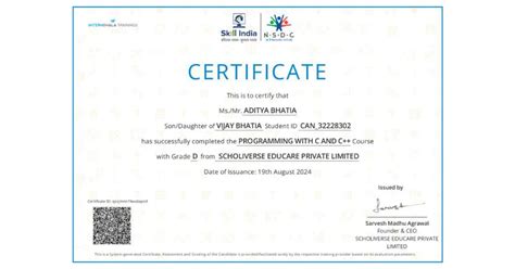 Aditya Bhatia On Linkedin Successfully Completed The Programming With C And C Training From