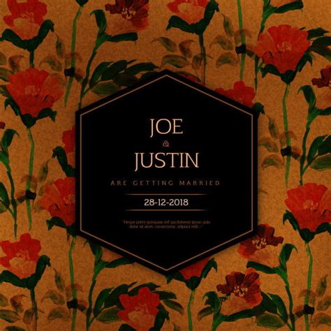 수채화 꽃 빈티지 청첩장 카드 Eps Uidownload
