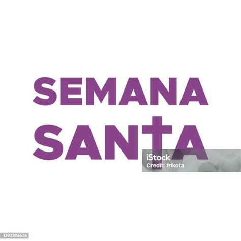 스페인어로 성주간 기독교 십자가 편지와 세마나 산타 벡터 일러스트 레이 션 평면 디자인 Holy Saturday에 대한 스톡
