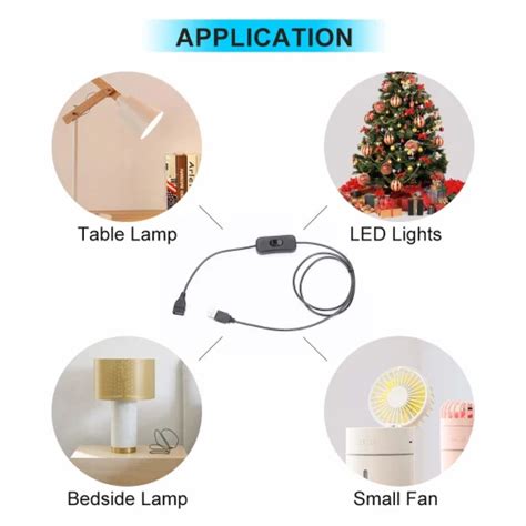 USB Switch Extension Cable LED Strip Hard Drive USB Powered Lamp Hub Fan Arduino Microphone Mic