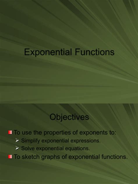 Exponential Functions Pdf Exponential Function Exponentiation