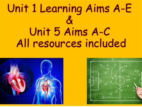 Btec Sport Level 3 2016 New Specification Unit 1 Learning Aims A E And Unit 5 All Aims All