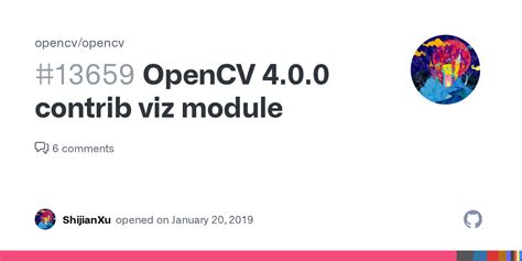 Opencv 400 Contrib Viz Module · Issue 13659 · Opencvopencv · Github