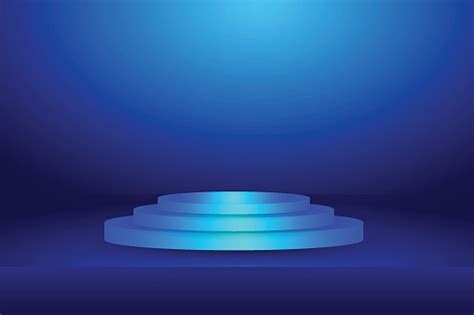 가로 스튜디오 그라데이션 벽 방 현대 인테리어 배경에서 블루 스테이지 가정의 방에 대한 스톡 벡터 아트 및 기타 이미지 가정의 방 디지털 생성 이미지 반짝이는