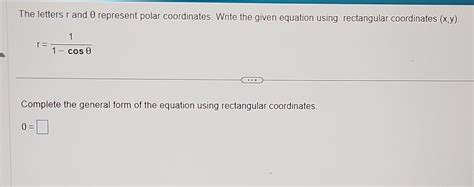 Solved The Letters R And θ Represent Polar Coordinates
