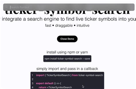Npm Install Ticker Symbol Search Rnode