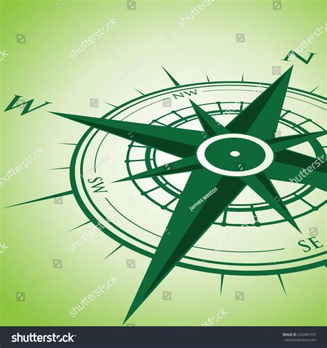 Green Compass Background Stock Vector Royalty Free 250487335