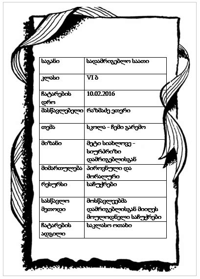 Vi ბ კლასის ელექტრონული პორტფოლიო სადამრიგებლო საათი სკოლა ჩემი გარემო