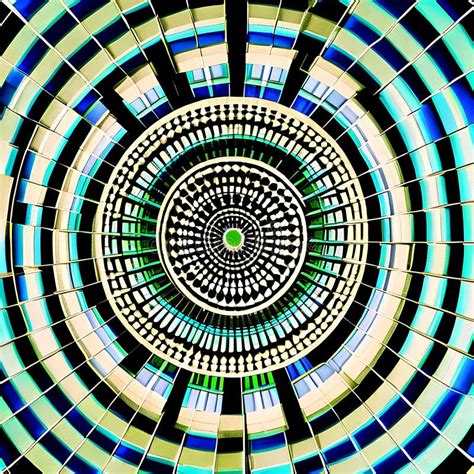 An Optical Illusion Design With Concentric Squares In Shades Of Blue And Green2 Generative Ai