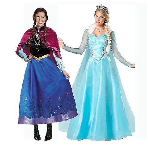 Adult Princess Anna Elsa Costume Christmas Cos Fancy Dress Outfit Fruugo It