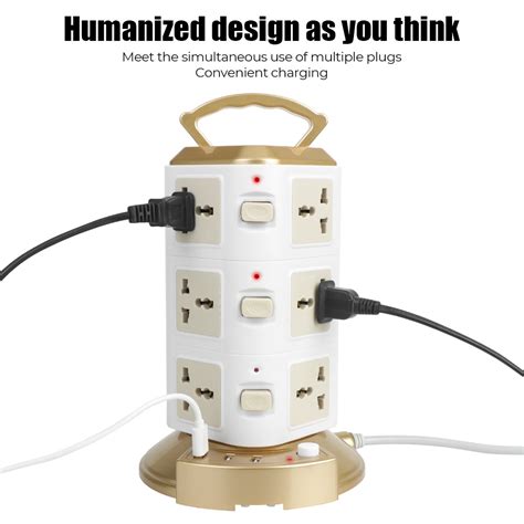 【⚡power Socket⚡] Vertical Tower Type Power Strip Multi Port Universal Power Strip With Usb