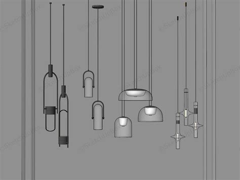 Modern Pendant Lighting Fixtures Sketchup 3d Model Skp File Download Sketchupbox
