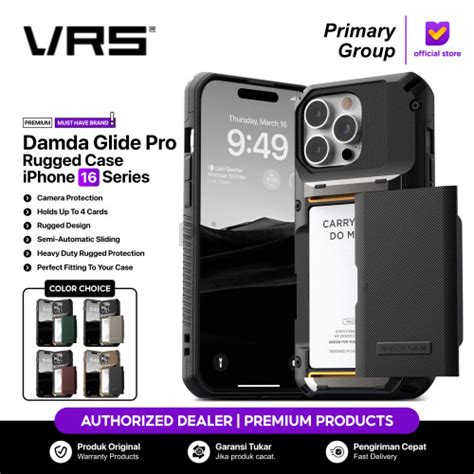 Jual Case Iphone Pro Max Pro Vrs Design Damda Glide Pro Wallet Black Logo Iphone
