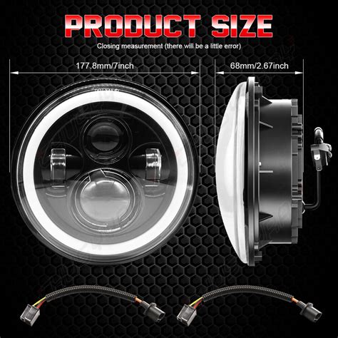 Pair 7 Inch Round Led Headlights Drl Projector Light For 2008 2016