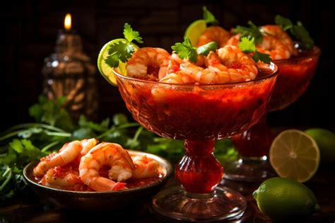 Premium Ai Image Authentic Mexican Shrimp Cocktail Coctel De
