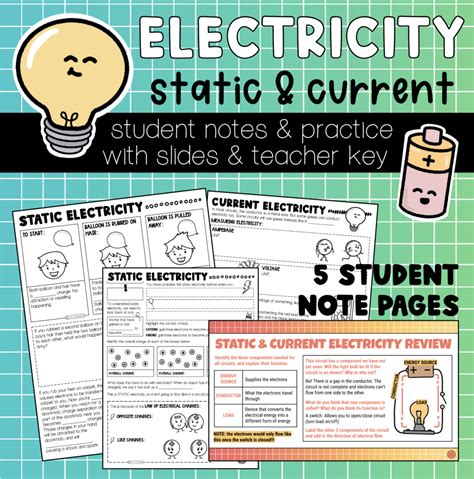 Static And Current Electricity Notes And Practice Made By Teachers