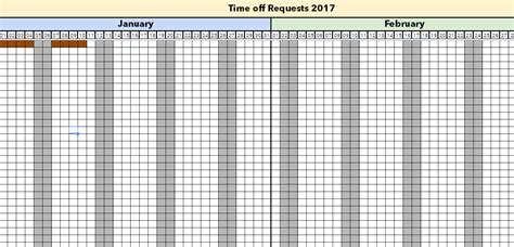 Managing Holidays And Time Off Requests With Excel Template