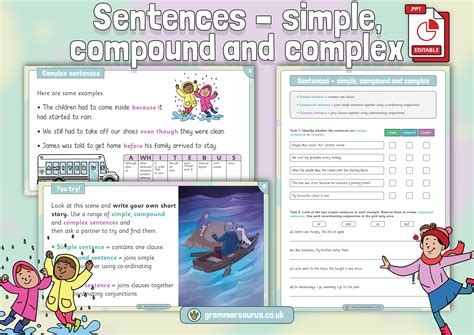 Compound Complex Sentences Worksheets Simple Compound And Complex
