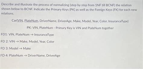 Solved Describe And Illustrate The Process Of Normalizing