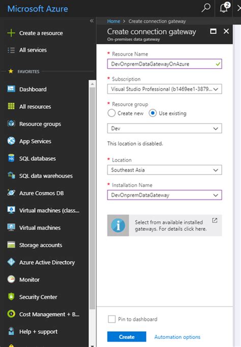 On Premises Data Gateway For Azure Analysis Services