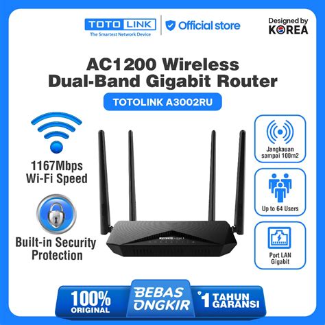 Jual Totolink A3002ru Ac1200 Wireless Dual Band Gigabit Router Totolink Official Store