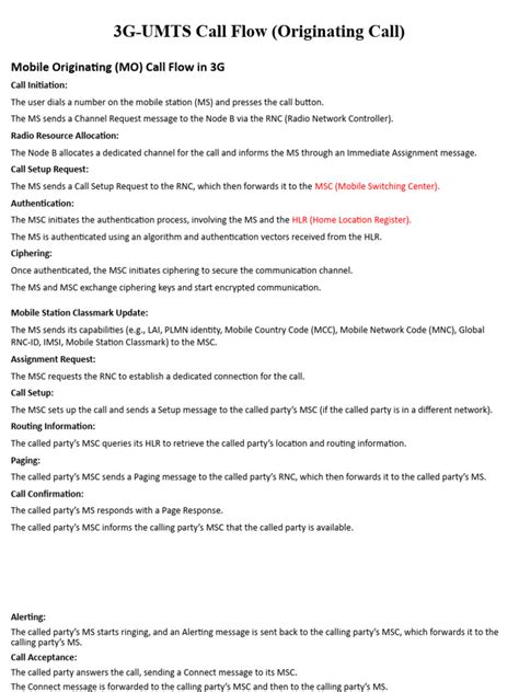 Core Network Cs Call Flow Pdf Mobile Technology Telecommunications Standards