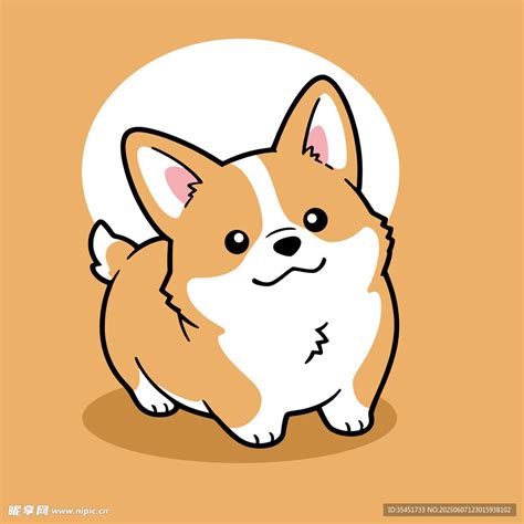 可爱柯基卡通形象设计图海报设计广告设计设计图库昵图网