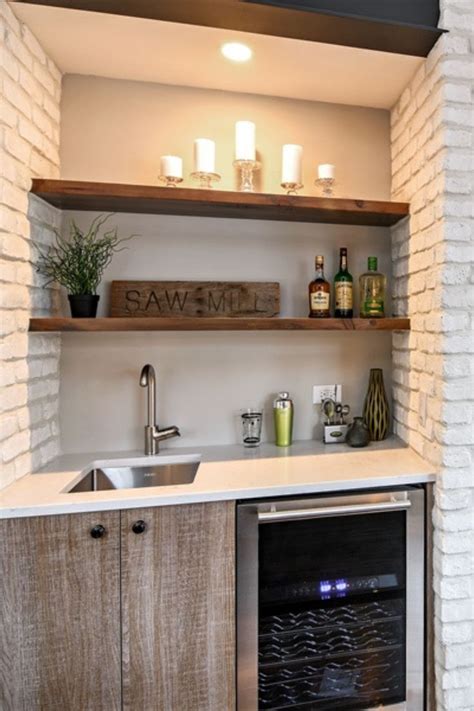 Home Wet Bar Inspiration Wet Bar Home Wet Bar Wet Bar With Floating Shelves