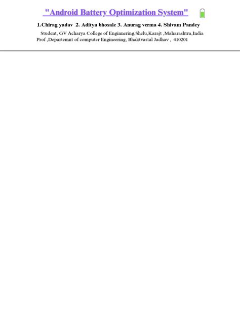 Android Battery Optimization System 1 Pdf