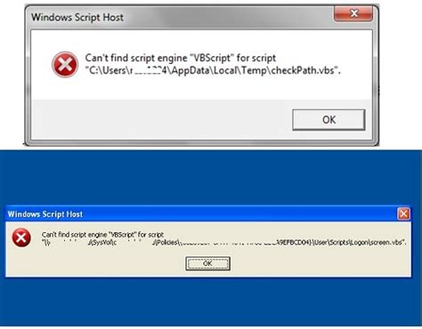 Ошибка Cant Find Script Engine Vbscript For Script Windows для