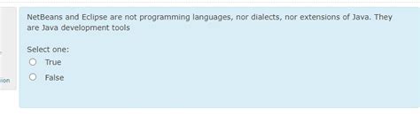 Solved NetBeans And Eclipse Are Not Programming Languages Chegg Com