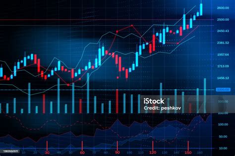 어두운 벽지에 창조적 인 빛나는 촛대 외환 차트 금융 성장 및 무역 개념 3d 렌더링 3차원 형태에 대한 스톡 사진 및 기타 이미지 3차원 형태 그래프 어두운 색