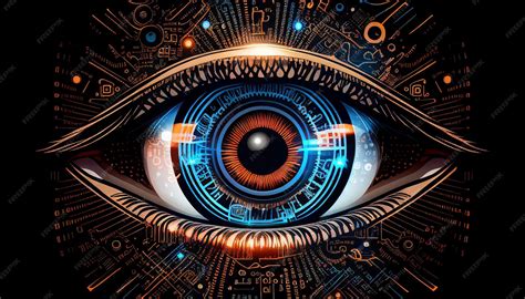 Premium Photo Digital Eye Data Network And Cyber Security Technology
