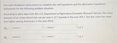 Solved Use Each Dropdown Menu Below To Complete The Null Chegg