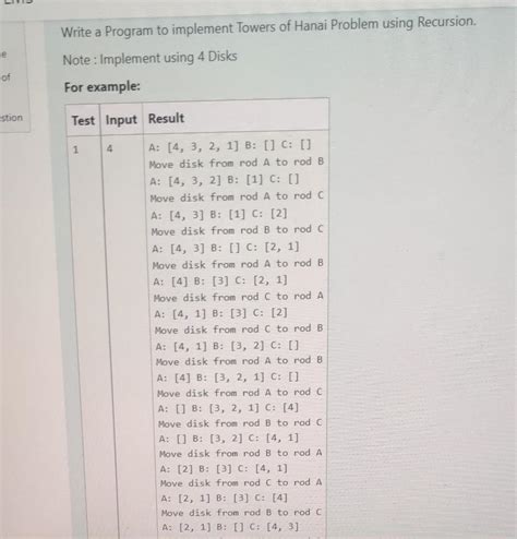 solved write a program to implement towers of hanai problem
