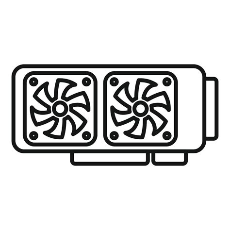Gpu Card Cooler Icon Outline Vector Cpu Chip 15150487 Vector Art At
