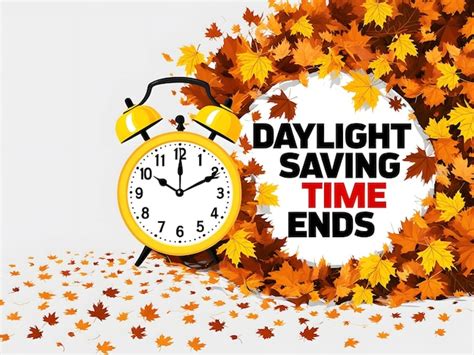 Digital Artwork Featuring An Analog Alarm Clock Daylight Saving Time Ends Premium Ai Generated