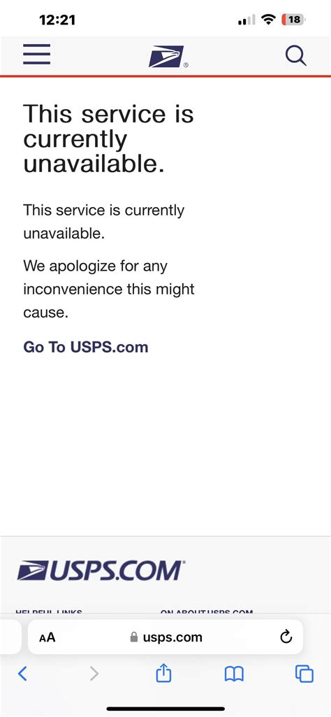 “this Service Is Currently Unavailable” When Searching Tracking Number R Usps Complaints