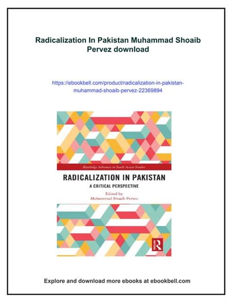 Radicalization In Pakistan Muhammad Shoaib Pervez Pdf