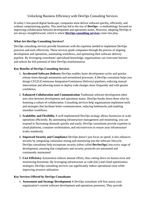 PPT Unlocking Business Efficiency With DevOps Consulting Services PowerPoint Presentation ID