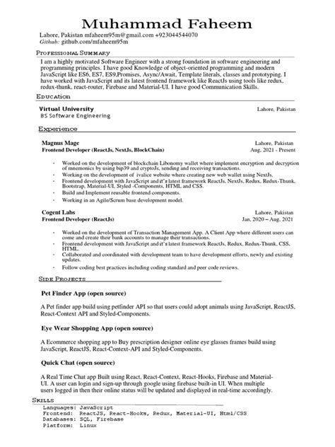 faheem resume pdf java script mobile app