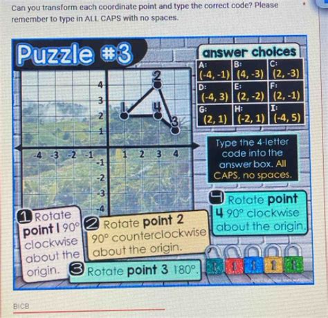 Solved Can You Transform Each Coordinate Point And Type The Correct