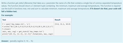 Solved Write A Function Getstats2 Filename That Takes As