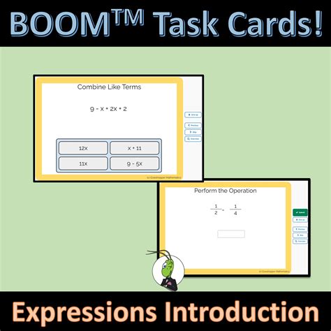 Evaluating Expressions Combine Like Terms Fractions Boom Digital Task Cards Made By Teachers